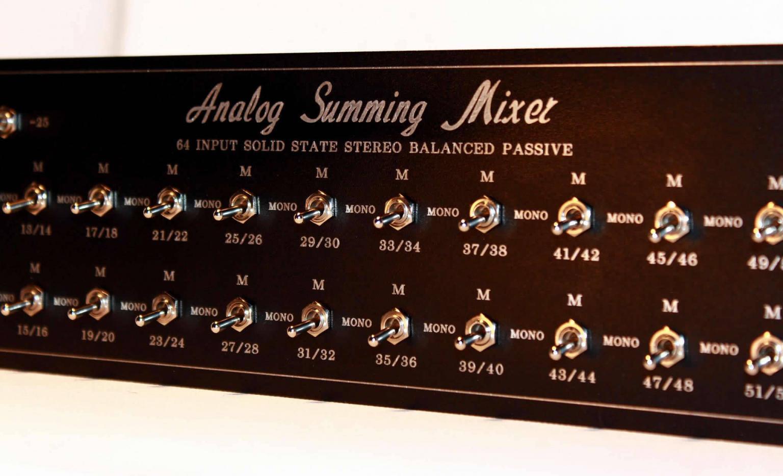 Passive Summing Mixer - Custom racked 8 16 32 48 64 Input channel studio