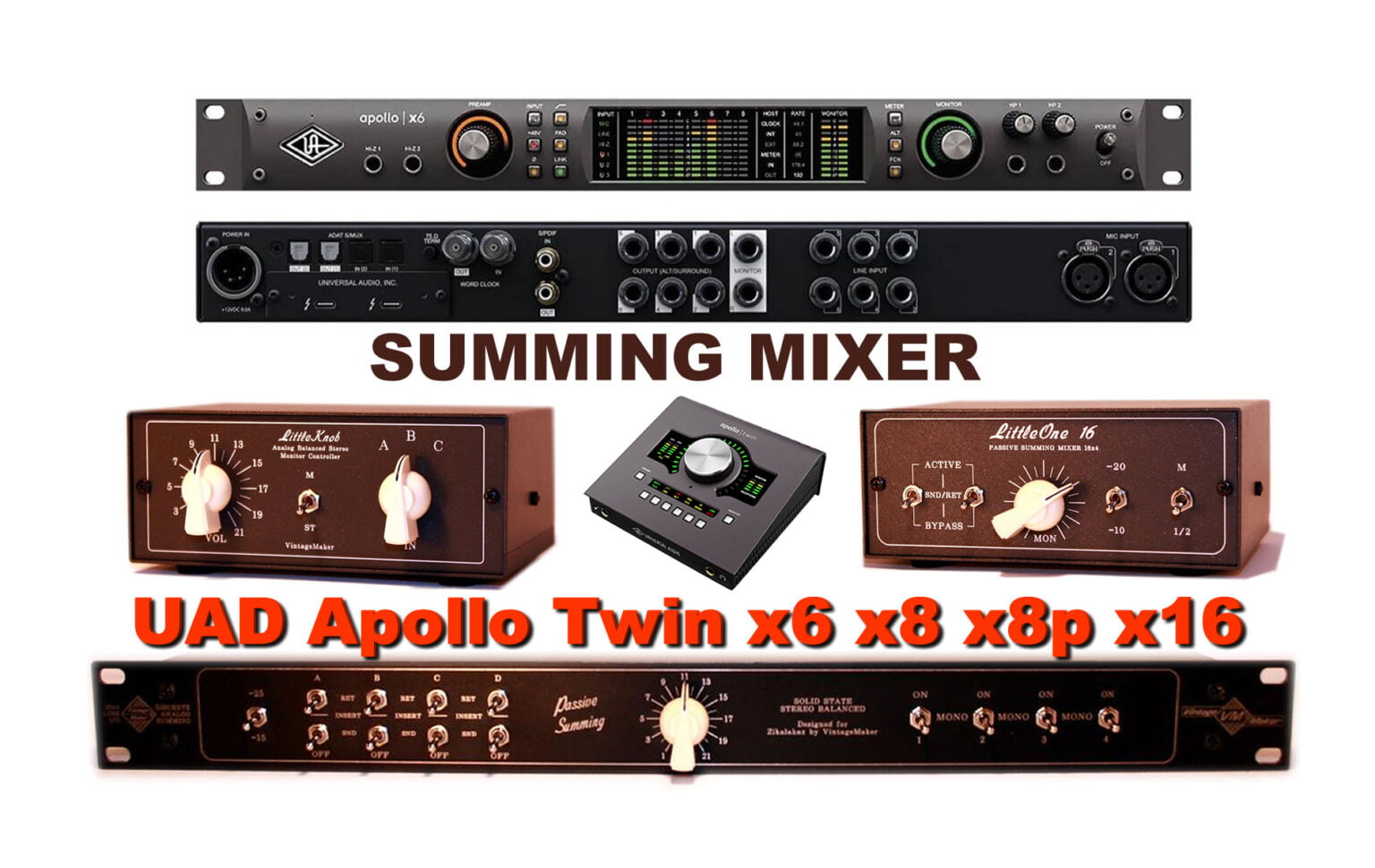 Summing Mixer for UAD Apollo Twin x x6 x8 x8p x16 - passive summing box ...