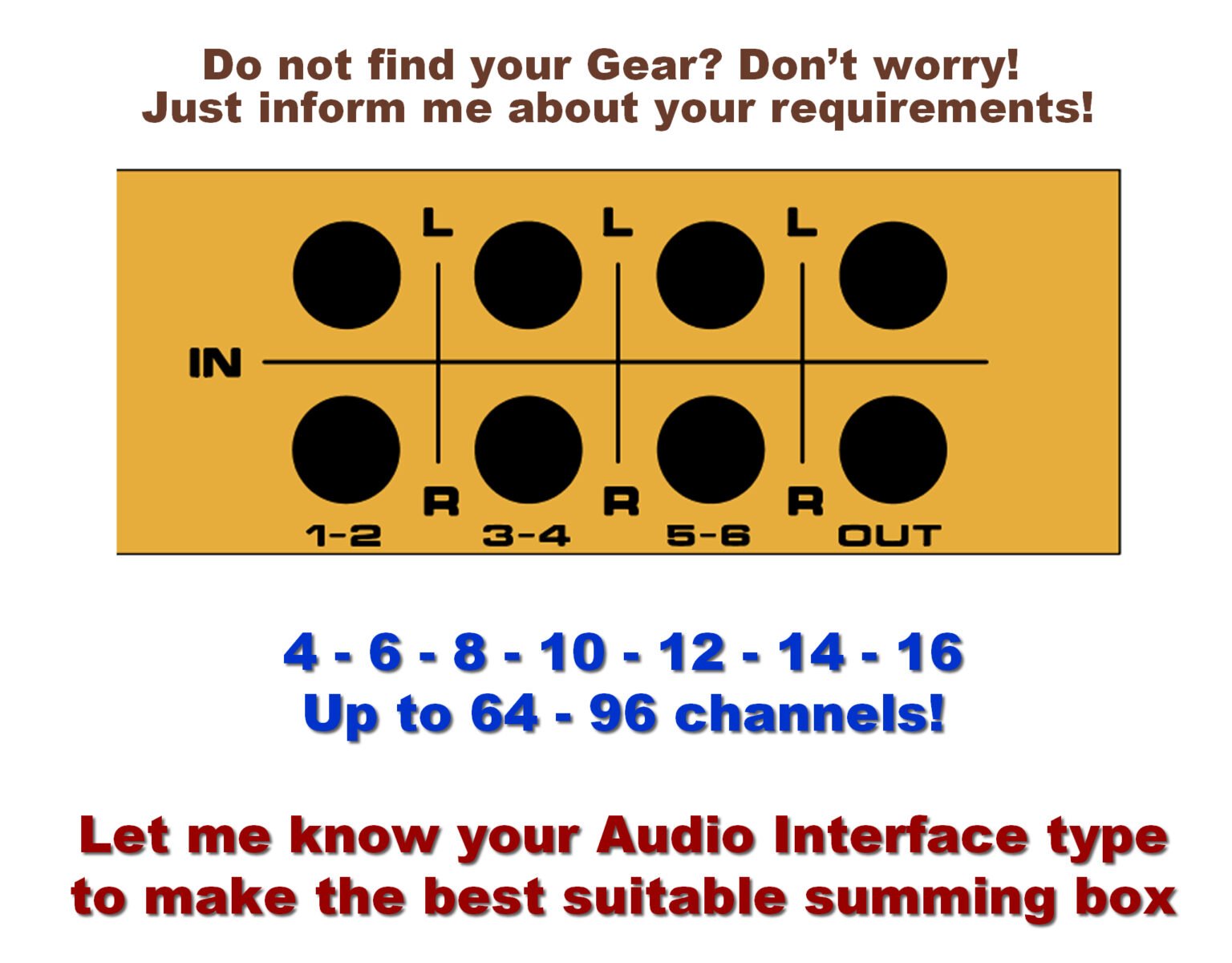 6 Ch Input Analog Studio Summing Mixer Box Passive Analog Box