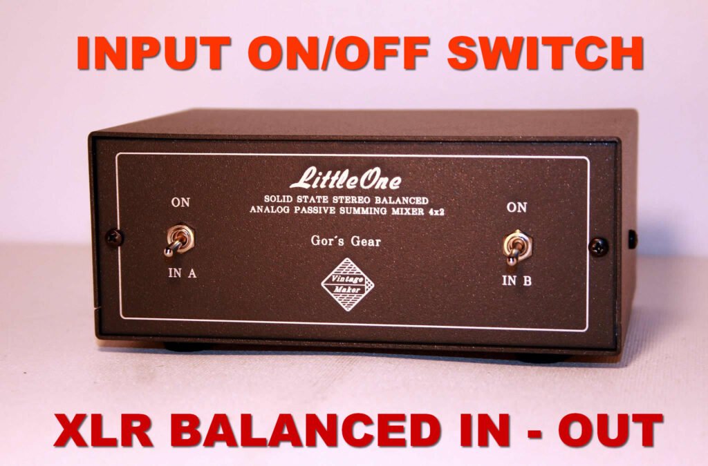 4 Ch Input XLR Summing Mixer – Input Mute Switch - Analog Studio Box ...