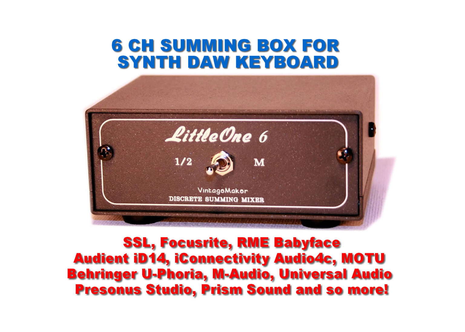 6 Ch Input Analog Studio Summing Mixer Box Passive Analog Box