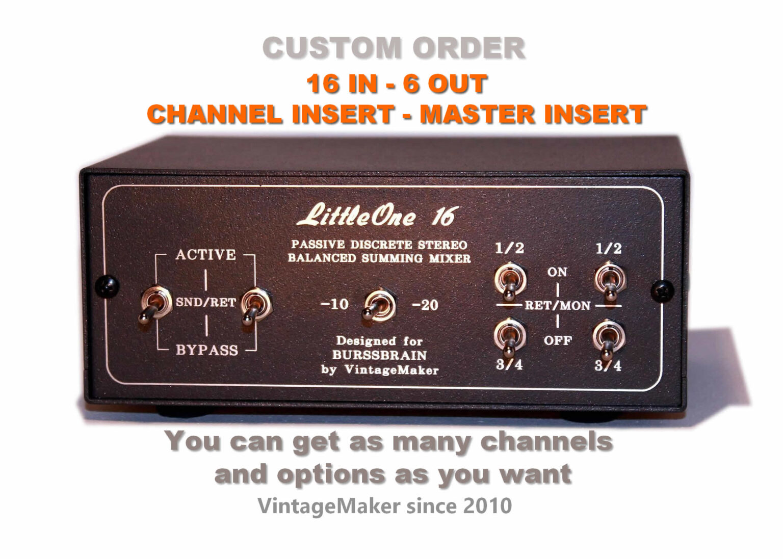 16 Input - 6 Out Summing Mixer – DSUB CHANNEL + MASTER INSERT ...