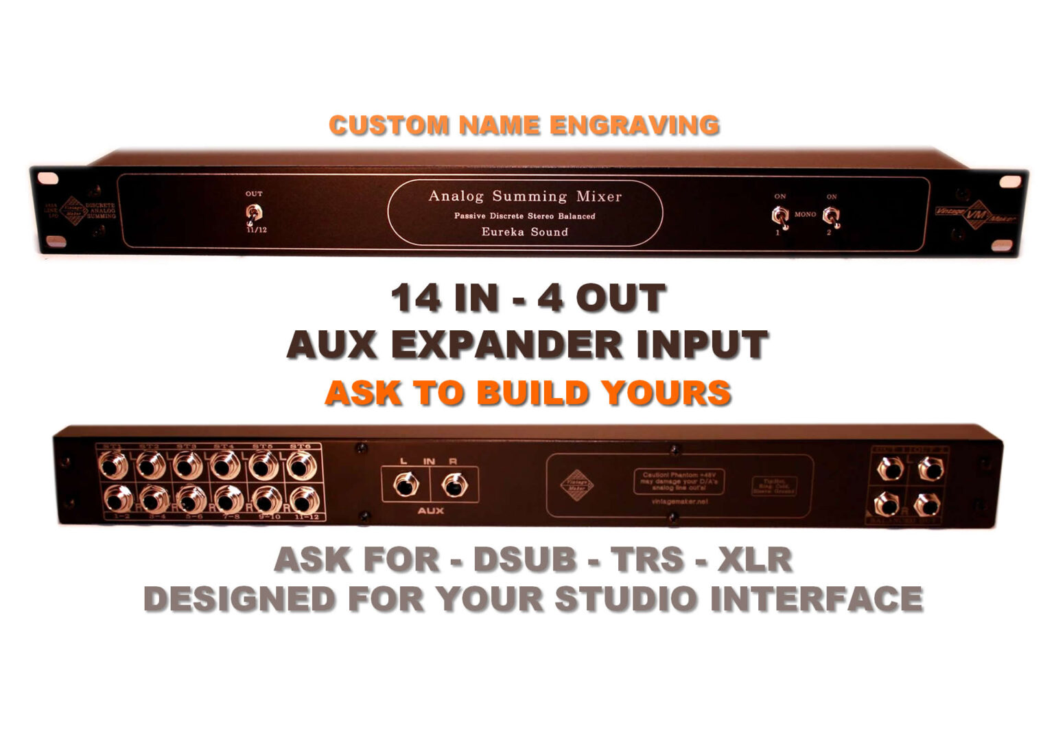 12+2 AUX in TRS Summing Mixer