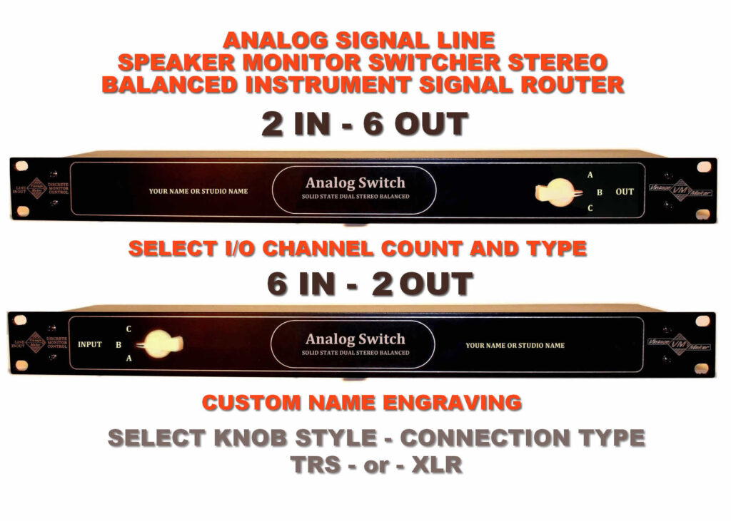2-In 6-Out or 6-In 2-Out Analog Studio Switch-TRS-XLR-DSUB (select ...