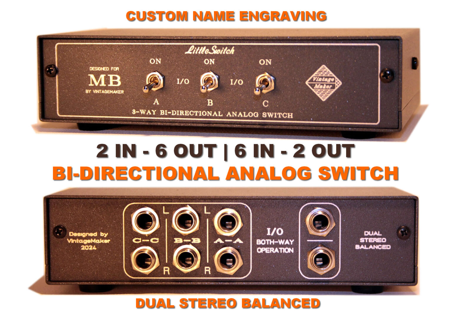 2 to 6 or 6 to 2 Channel Bi-Directional Analog Switch Box