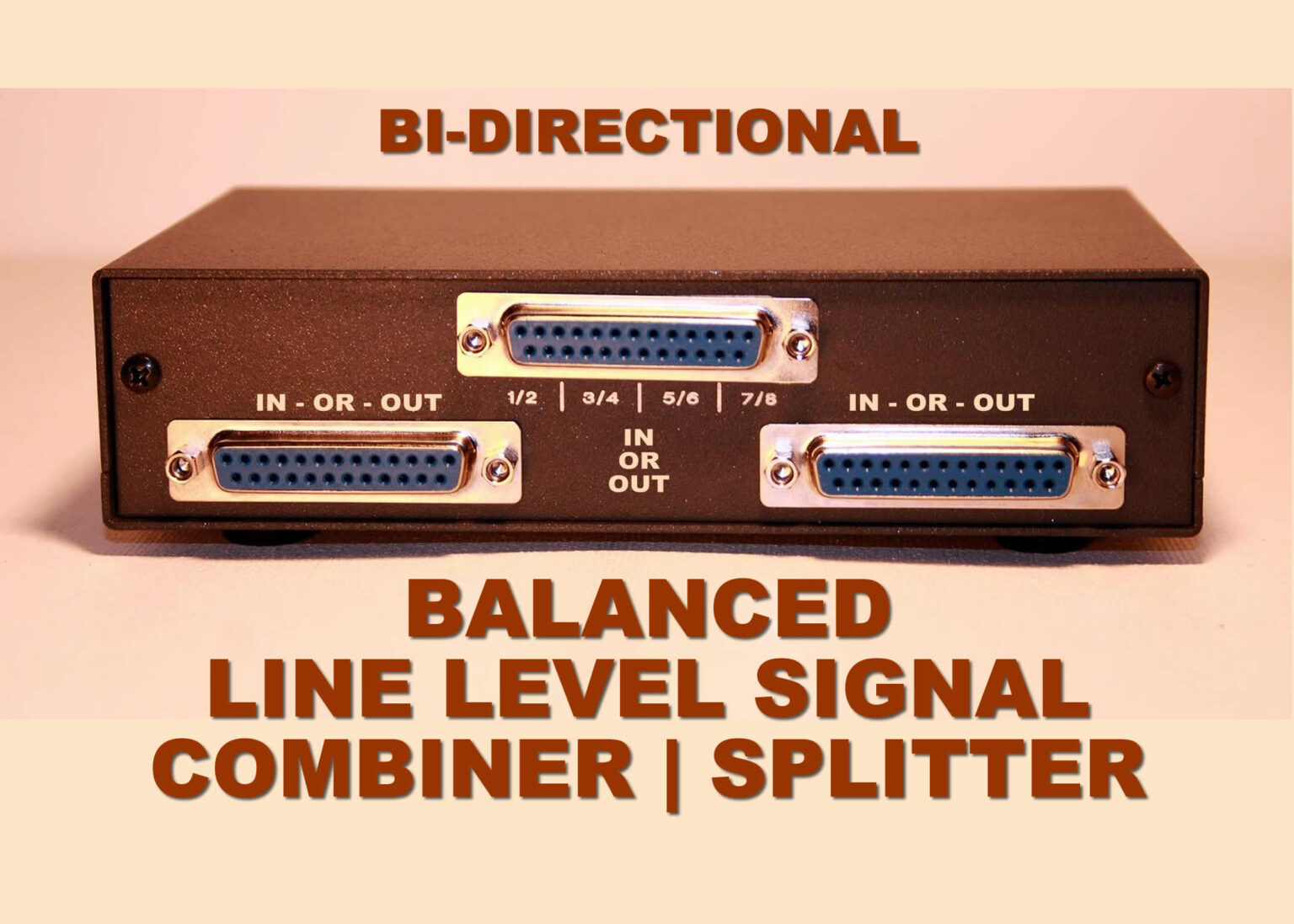 8-Ch Signal 2 Way DB25 Switch Box Splitter Combiner Line Level DSUB ...