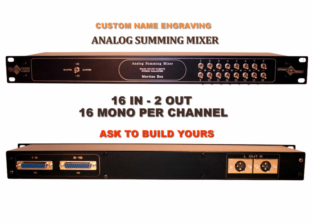 16-Input Analog Summing Mixer with 16 x Per Channel Mono switch