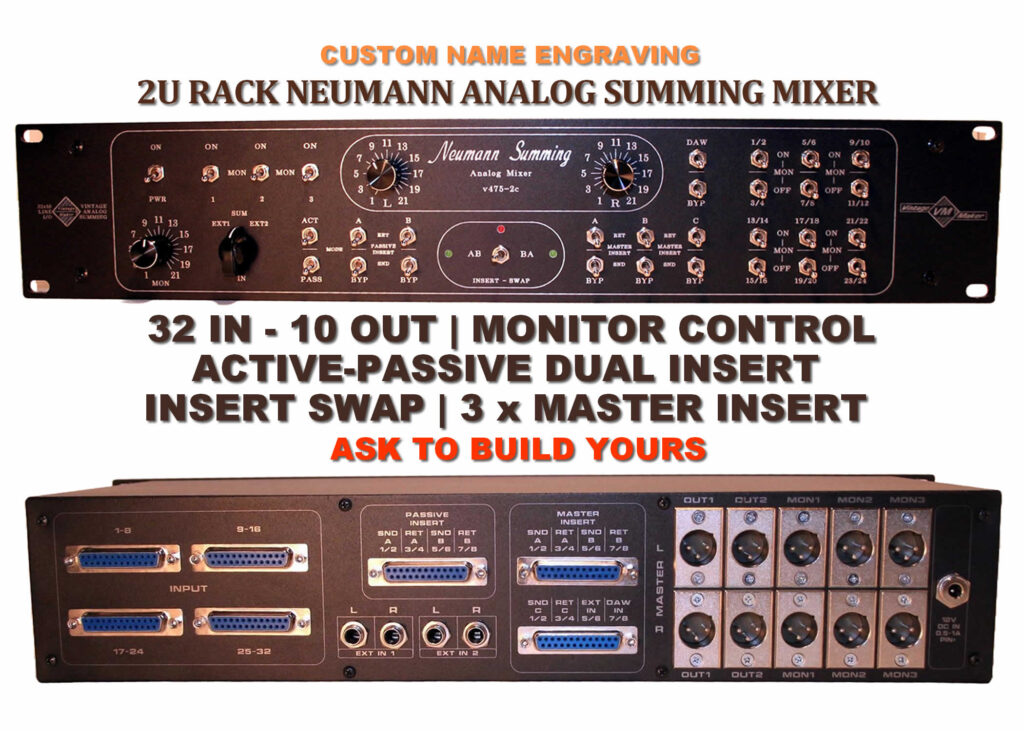 32-in 10-Out Built In Monitor Controller and Analog Summing Mixer