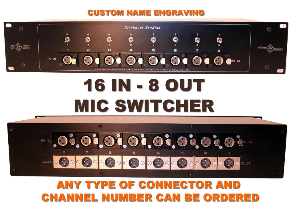 16 In 8 Out MIC SWITCHER - Studio Microphone Selector and Switcher