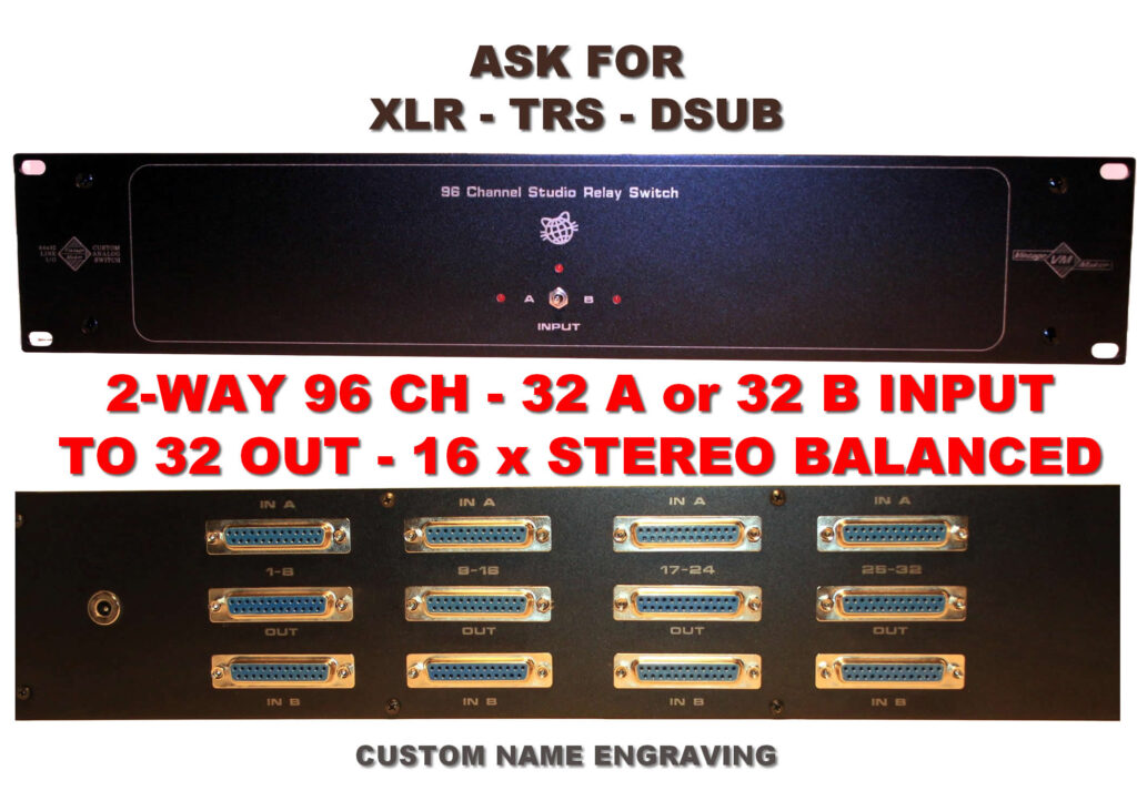 2-Way 96 Ch DB25 Studio Relay Switch - 96 Channel DSUB Switcher 64 to ...
