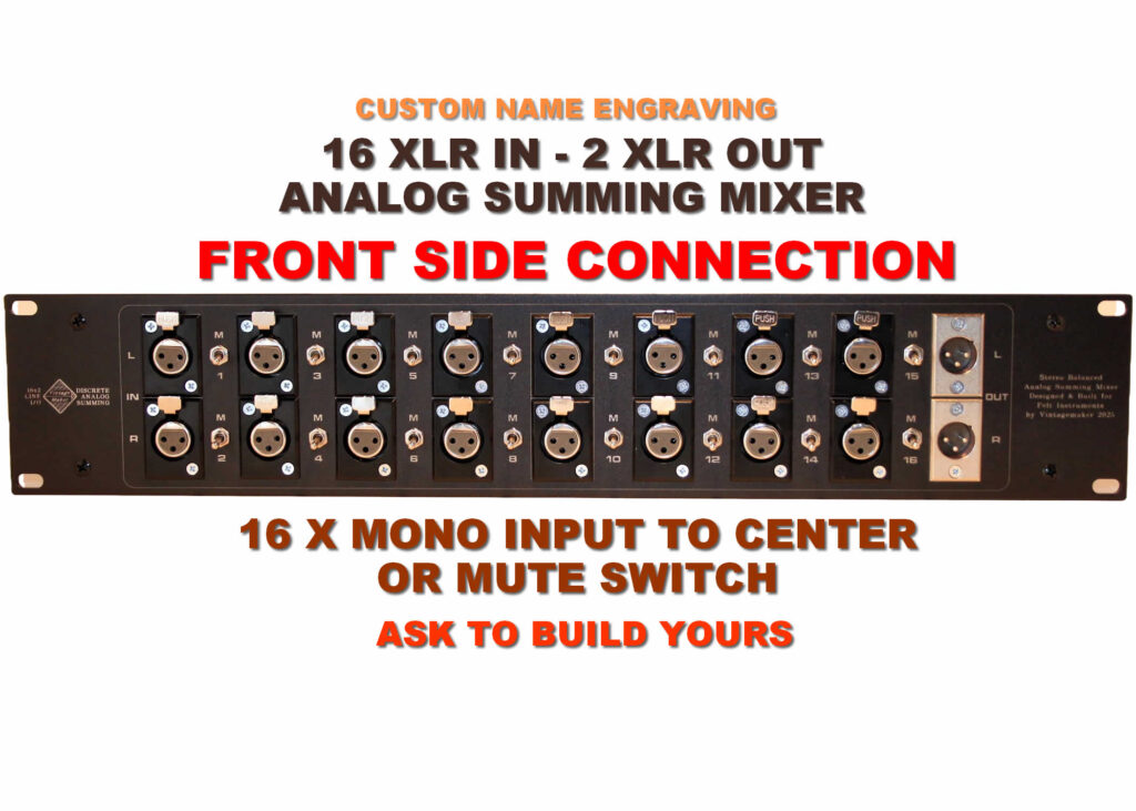 Front-Connect 16-Channel XLR Analog Studio Summing Mixer – Pure Analog ...