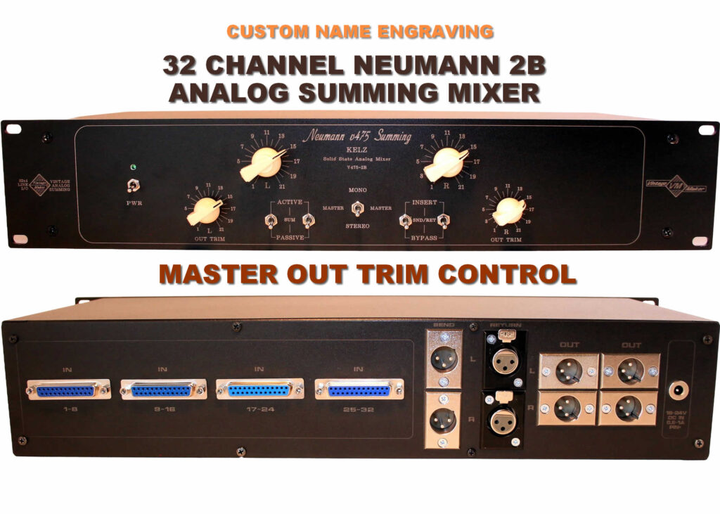 2U-Rack 32x4 Neumann Analog Summing Mixer- Out Trim Control