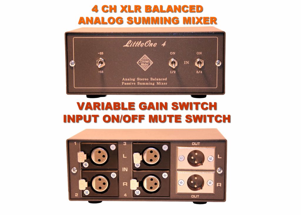 4 Ch Input Mastering Summing Mixer - LittleOne XLR - Variable Headroom ...